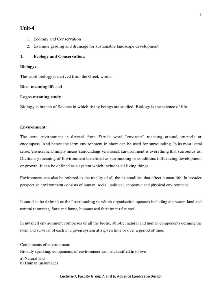 Ecology and Conservation | PDF | Ecology | Natural Environment