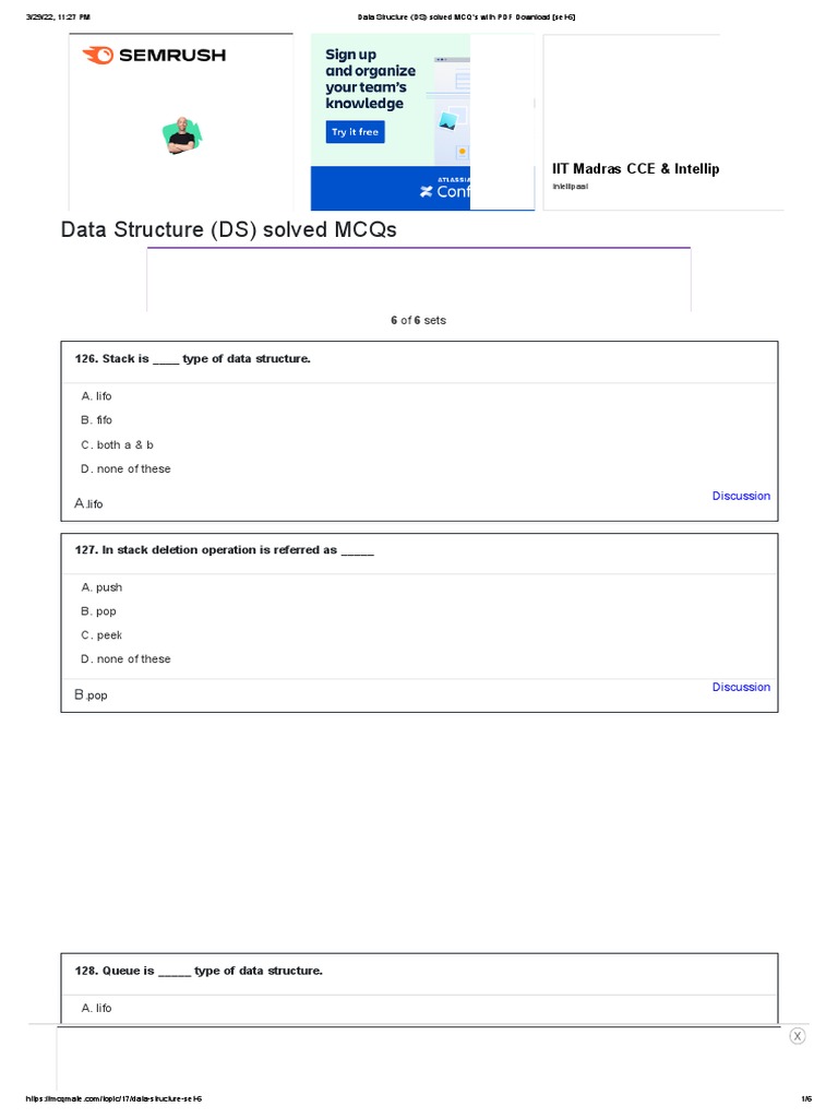 Data Structure (DS) Solved MCQ's With PDF Download (Set-6) | Download ... Data Structure (DS) Solved MCQ's With PDF Download (Set-6) | Download ...