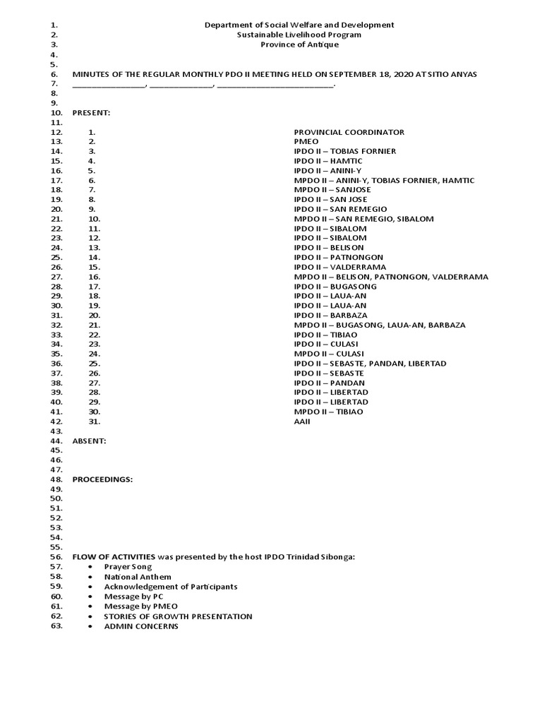 SLP Meeting Minutes - September 2020 | PDF