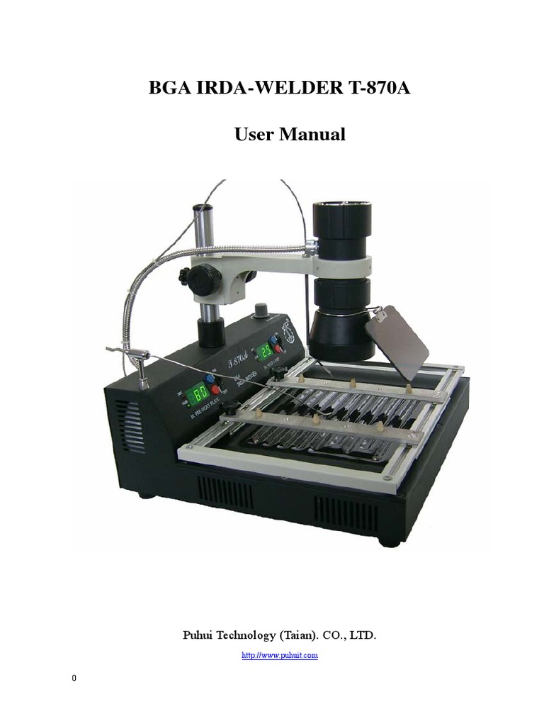 BGA T-870A User Manual | PDF | Soldering | Printed Circuit Board