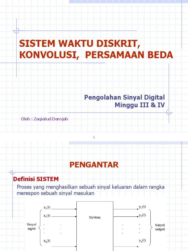Sistem Waktu Diskrit dan Konvolusi | PDF