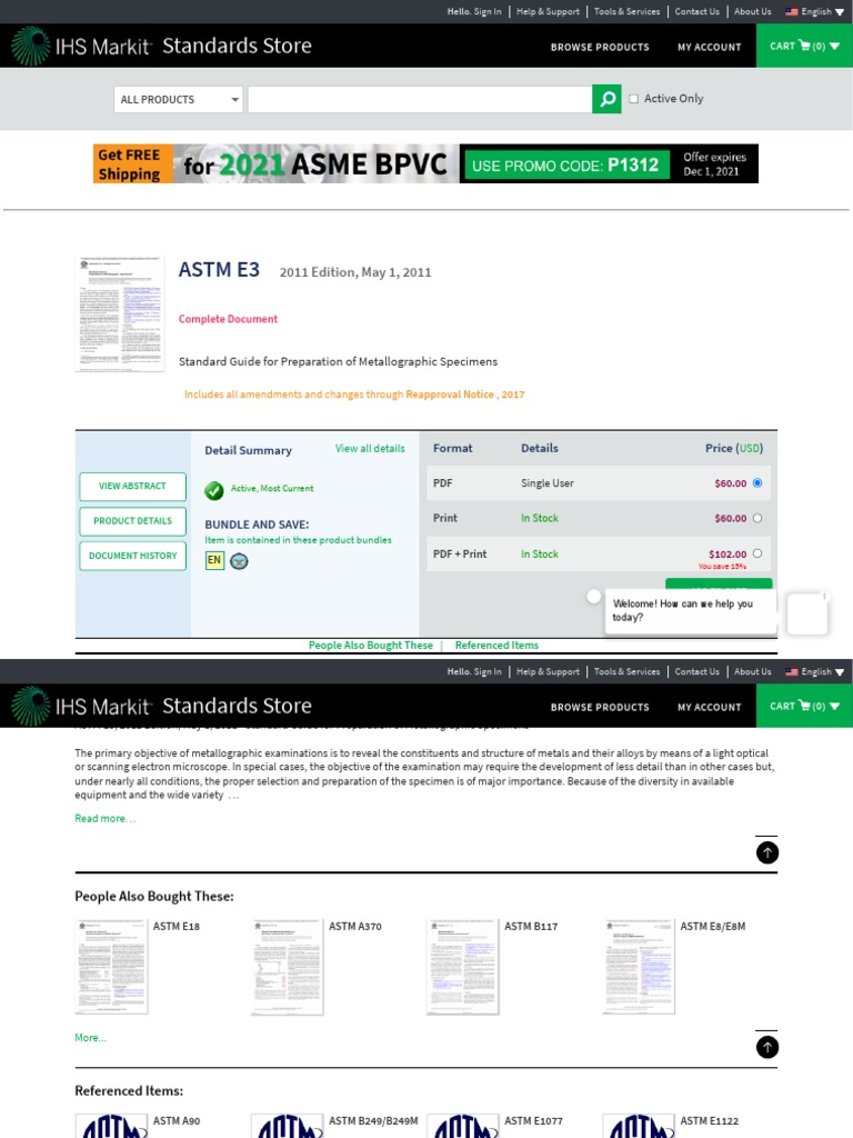 ASTM E3 - Standard Guide For Preparation of Metallographic Specimens | PDF