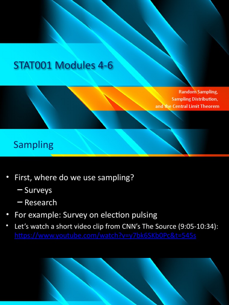 STAT001 Module 4 Random Sampling 1 | Download Free PDF | Sampling (Statistics) | Randomness