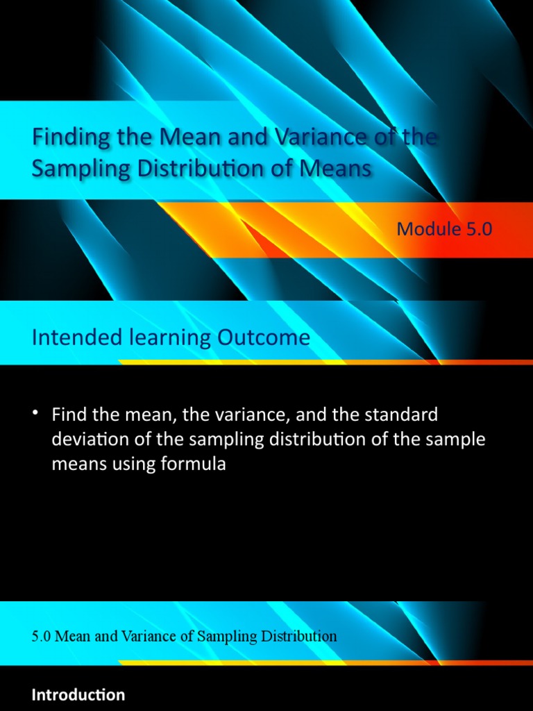 STAT001 Module 5 Mean SD of Sampling Distribution | PDF | Standard Deviation | Variance