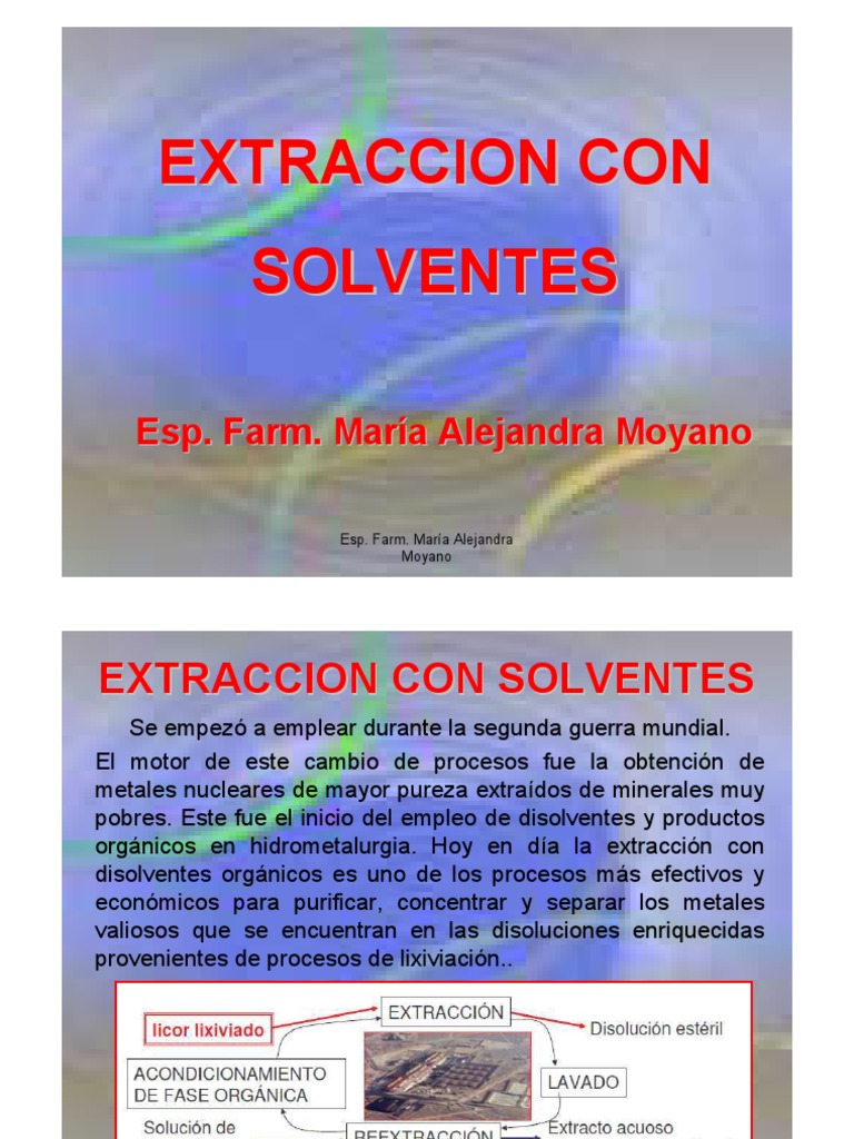 Extraccion Con Solventes | PDF | Solvente | Fase (materia)