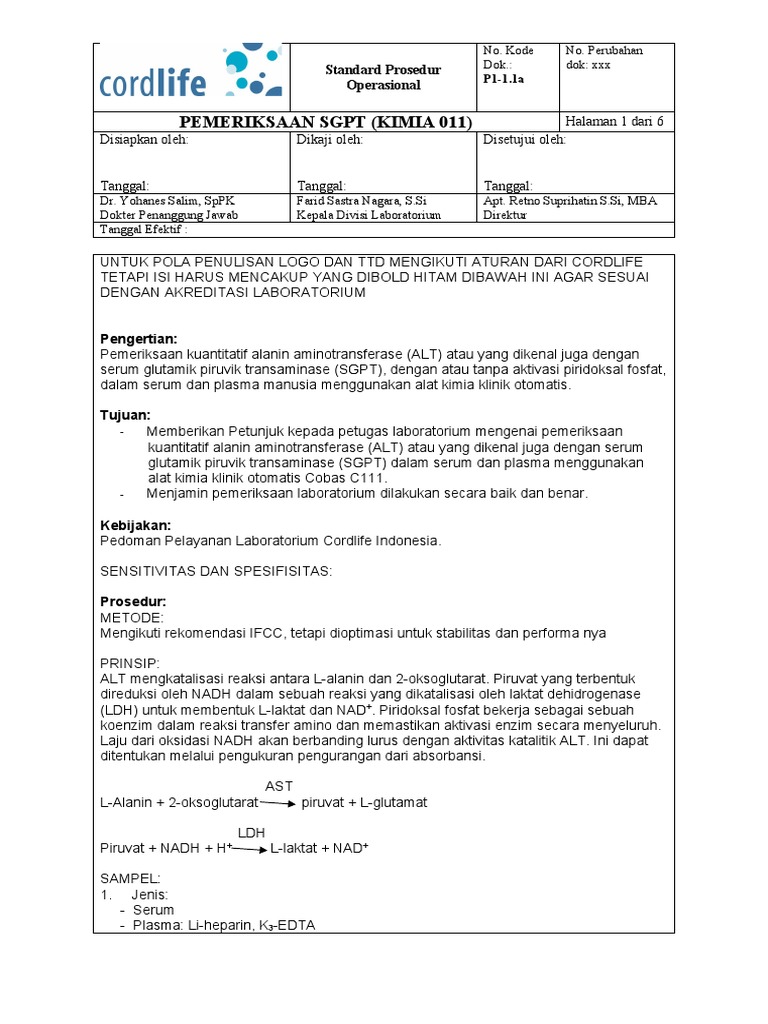 Spo Pemeriksaan SGPT | PDF | Kesehatan Holistik