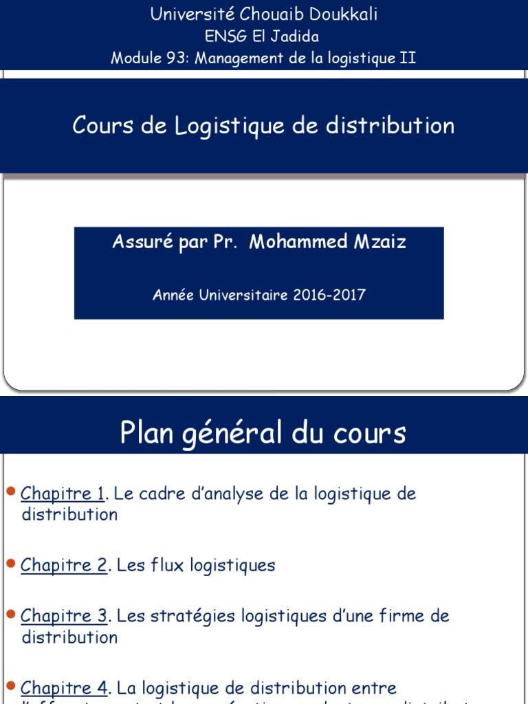 (Diapo) Cours de Logistique de Distribution | PDF | Logistique | Inventaire