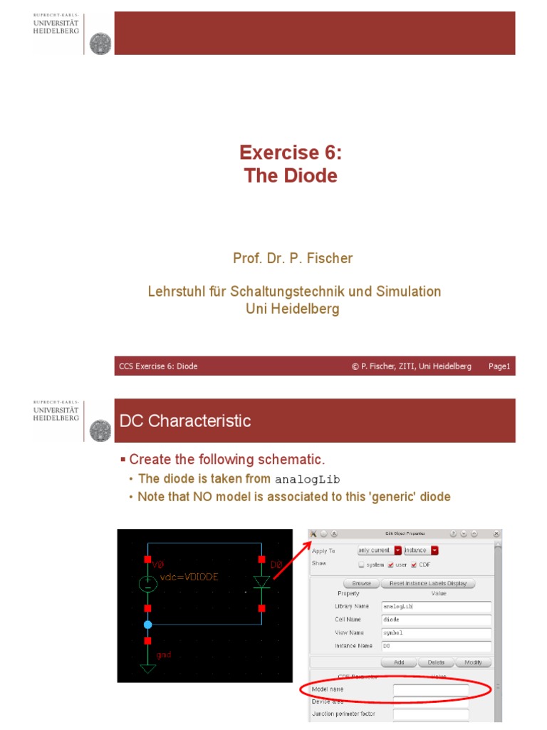 Exercise 6: The Diode: Prof. Dr. P. Fischer Lehrstuhl Für ...