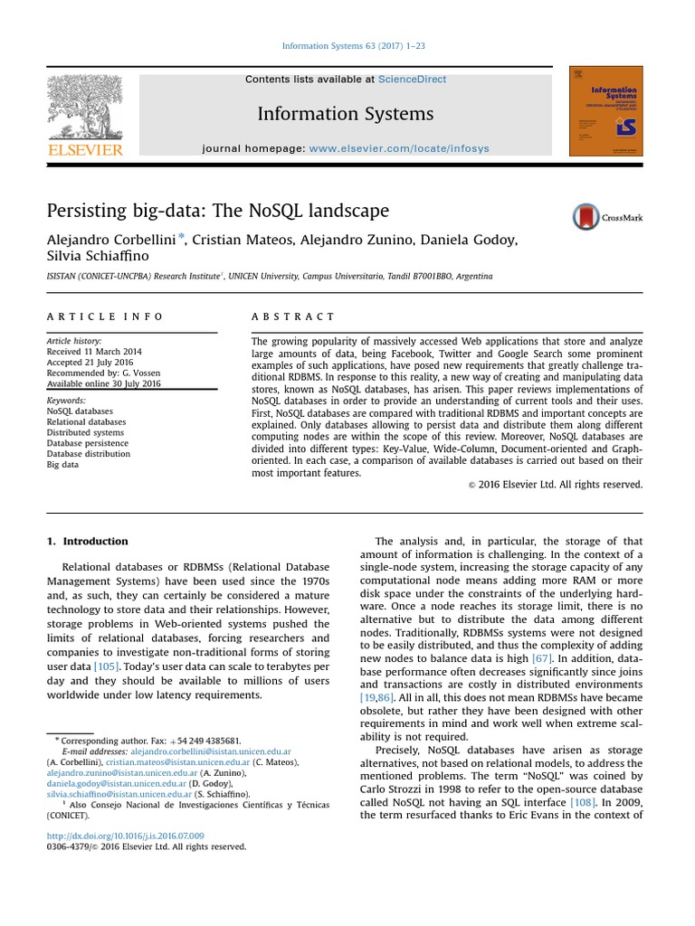 The NoSQL Landscape: A Review of Available NoSQL Database Types and ...