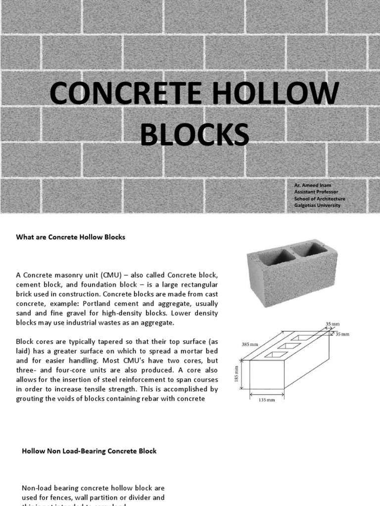 Hollow Concrete Blocks | PDF | Concrete | Real Estate
