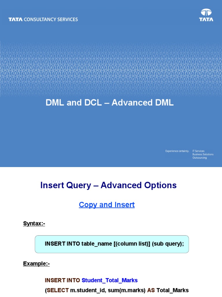 01 Advanced DML | Download Free PDF | Computing | Software Development