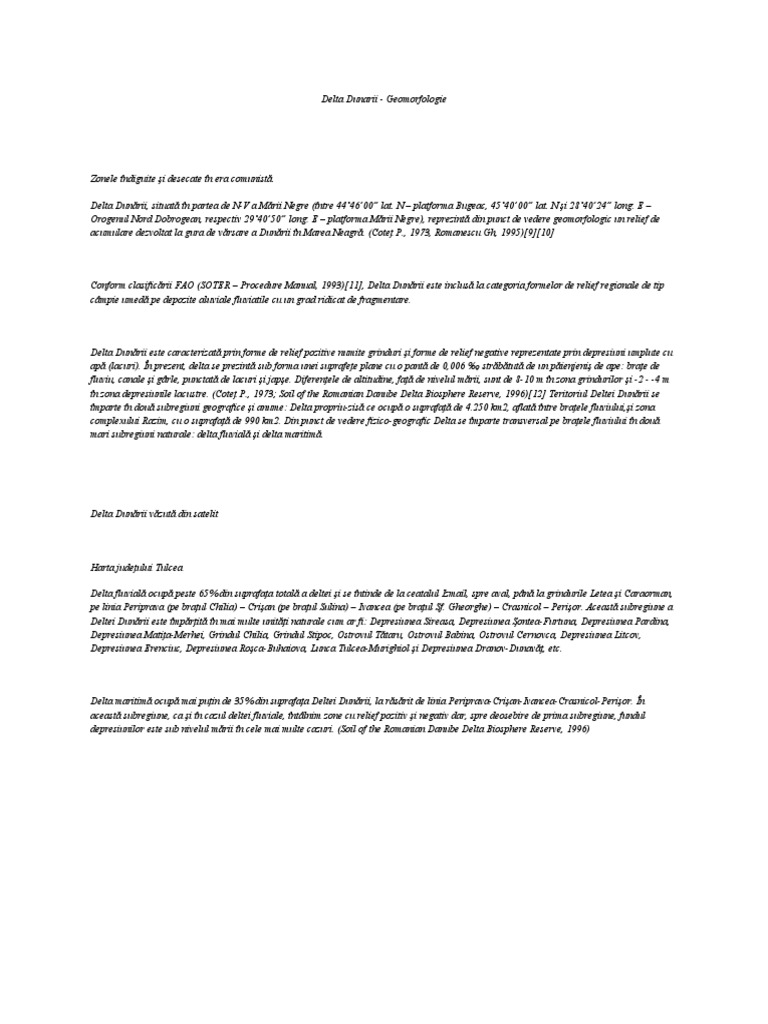 Delta Dunarii - Geomorfologie | PDF