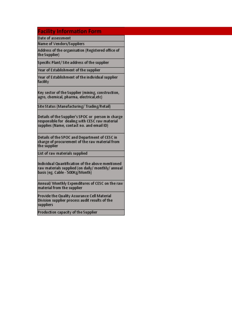 CESC - ESG Supplier Performance & Evaluation Questionnaire | PDF ...