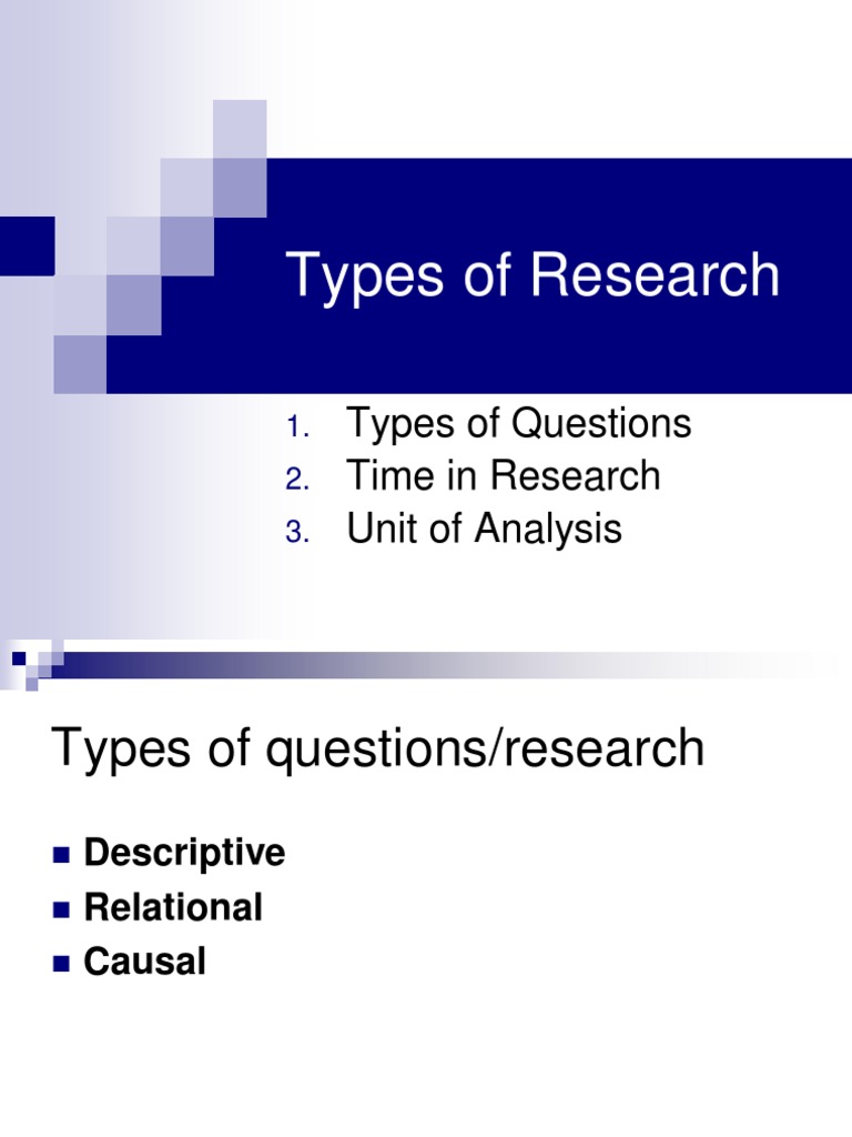 Types Of ions Time In Research Unit Of Analysis PDF Cohort