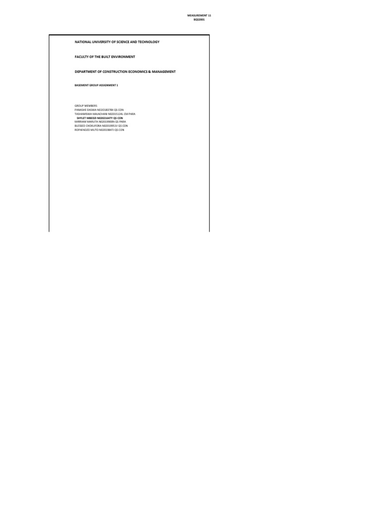 Group Basement Take Off Pdf Concrete Horticulture And Gardening