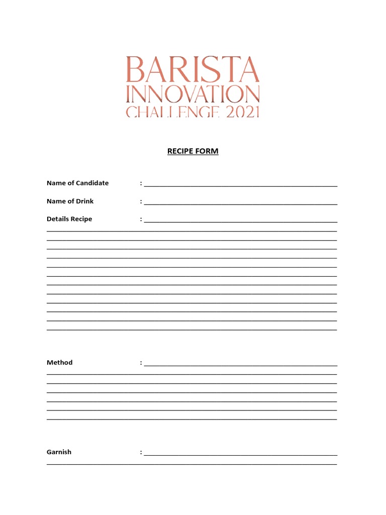 Recipe Form | PDF | Finance & Money Management