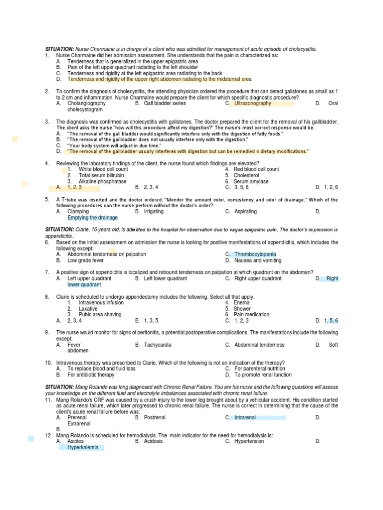 Post Test | PDF | Gallbladder | Diabetes