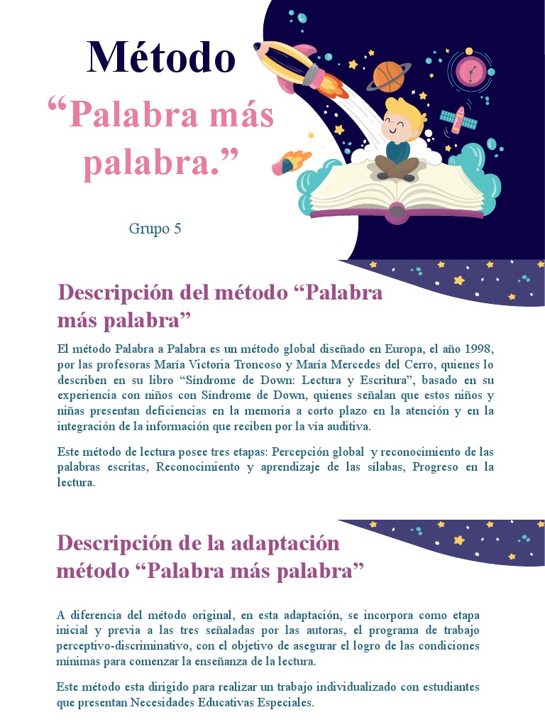 Método "Palabra más Palabra" en Lectoescritura | PDF | Aprendizaje ...