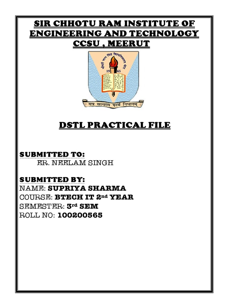 DSTL Practical Files | PDF | Computing | Computer Programming