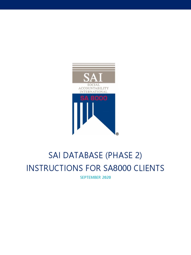 SA8000 Database Client Instructions - EN September - 2020 | PDF | Audit ...