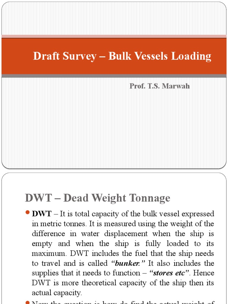 Draft Survey - Bulk Vessels Loading | PDF | Shipping | Tonnage