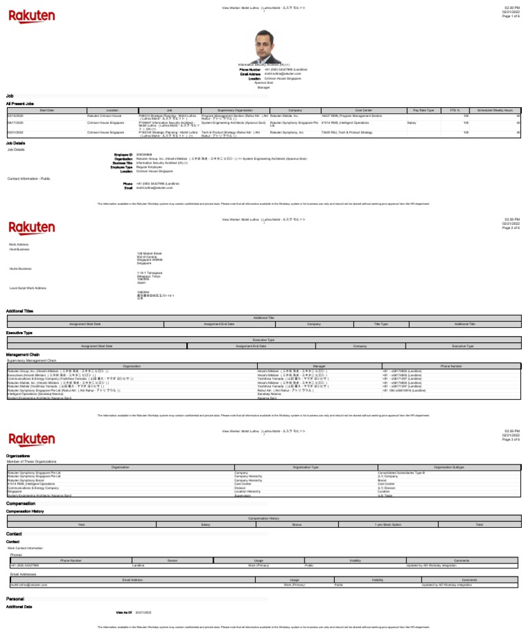 Rakuten Job Profile: Mohit Luthra | PDF | Information Security | Business