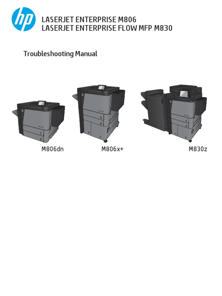 HP Laserjet Enterprise M806, M830 | PDF | Menu | Image Scanner