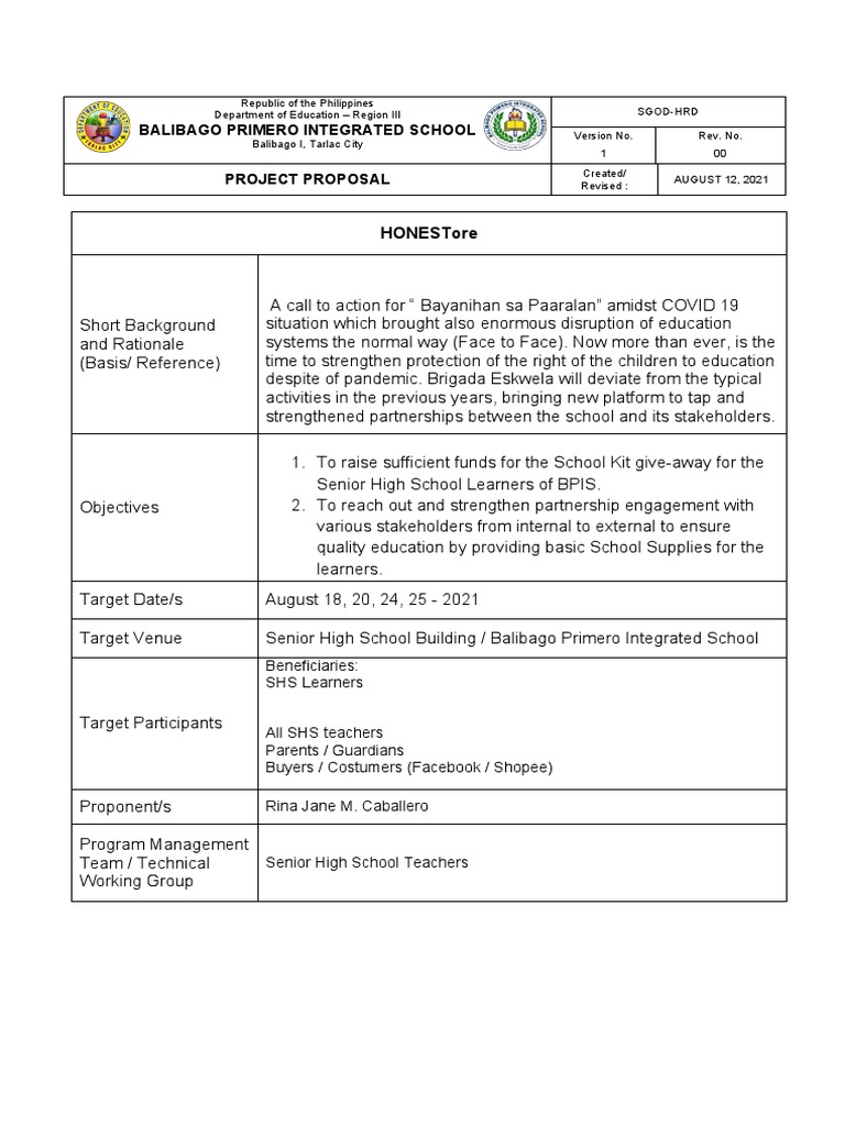 From Ukay To School Supply Program Proposal Approved | PDF