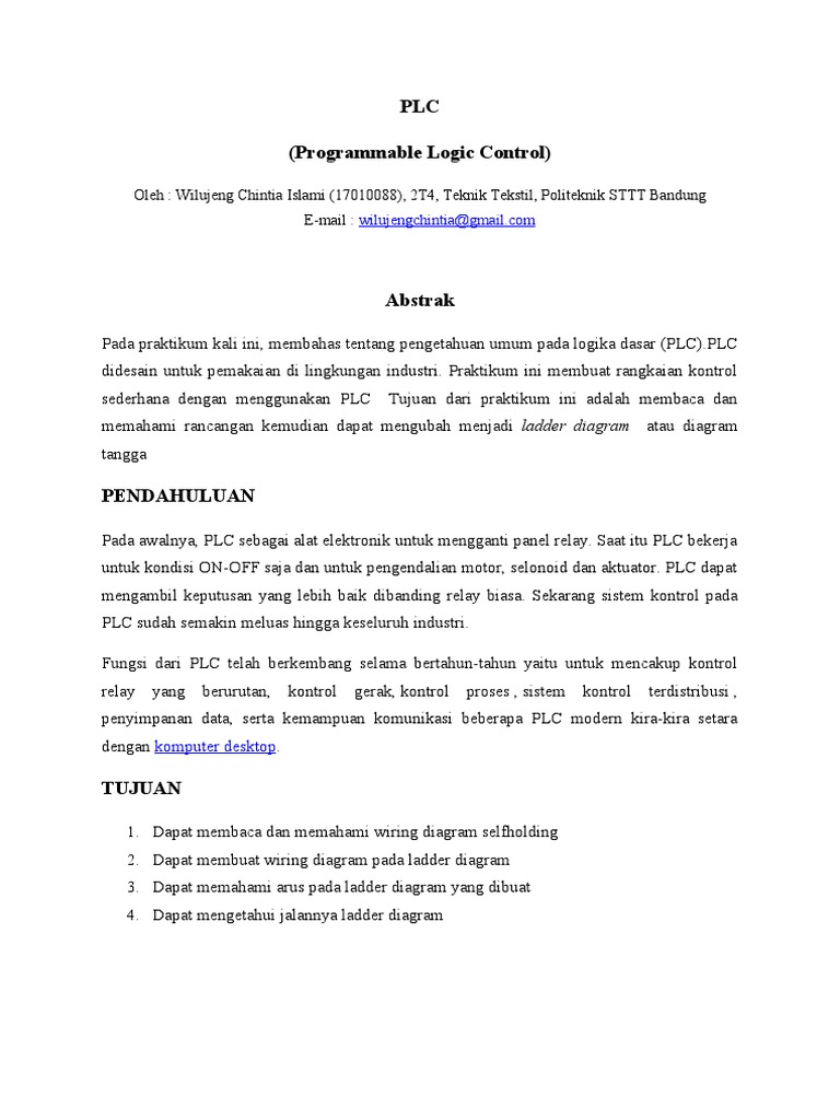 Dasar PLC dan Ladder Diagram | PDF