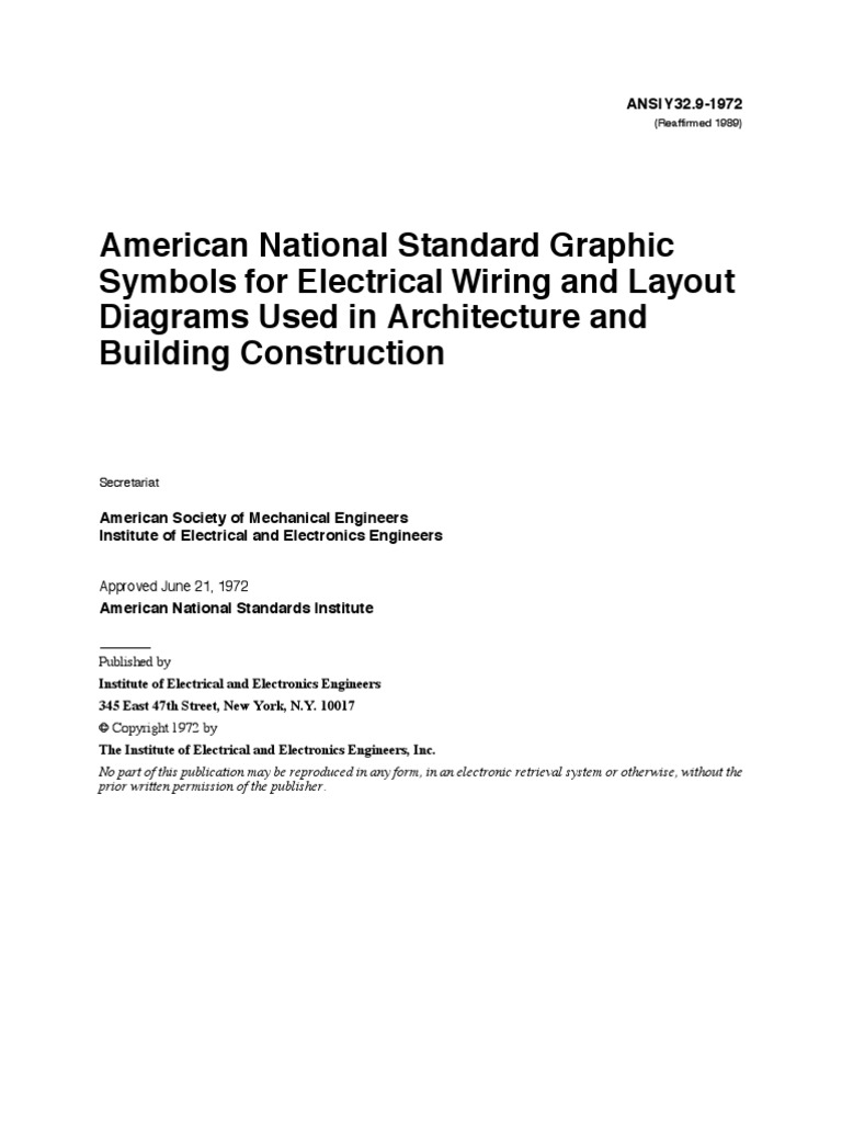 Ansi Y32.9-1972 | PDF | Electrical Wiring | Switch