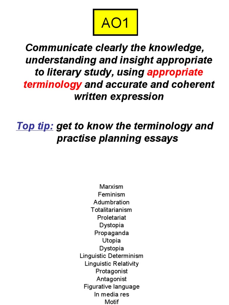 AO1 AND ao2 1984 lESSON | Marxism | Linguistics | Free 30-day Trial ...