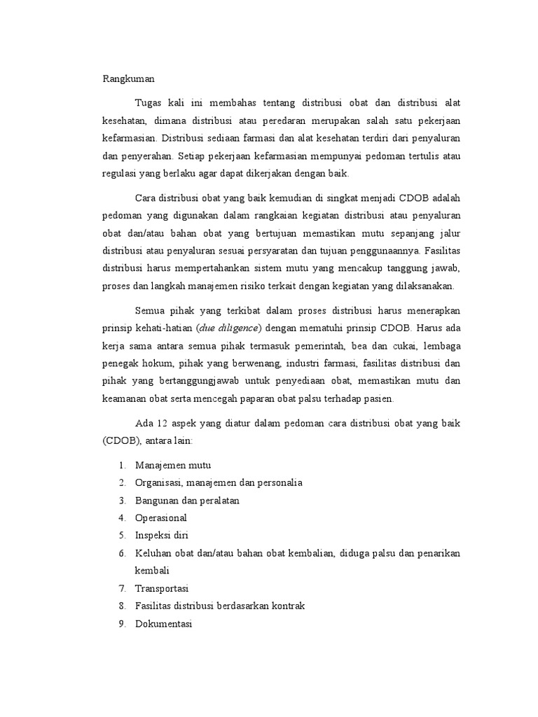 Rangkuman Cdob Cdakb | PDF