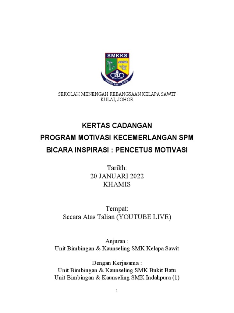 Kertas Kerja Bicara Inspirasi | PDF