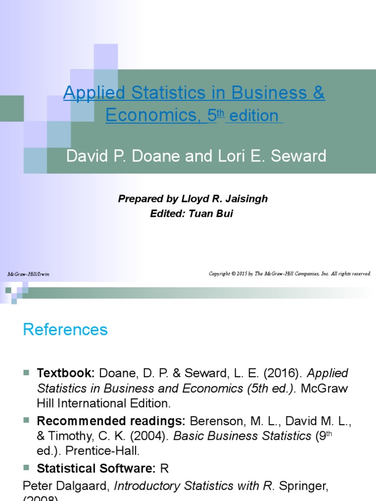 Applied Statistics in Business & Economics,: David P. Doane and Lori E. Seward | PDF ...