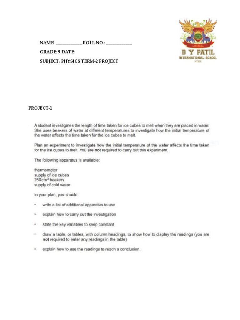 Nohaan Natique - Grade 9 Term-2 Project | PDF | Science & Mathematics