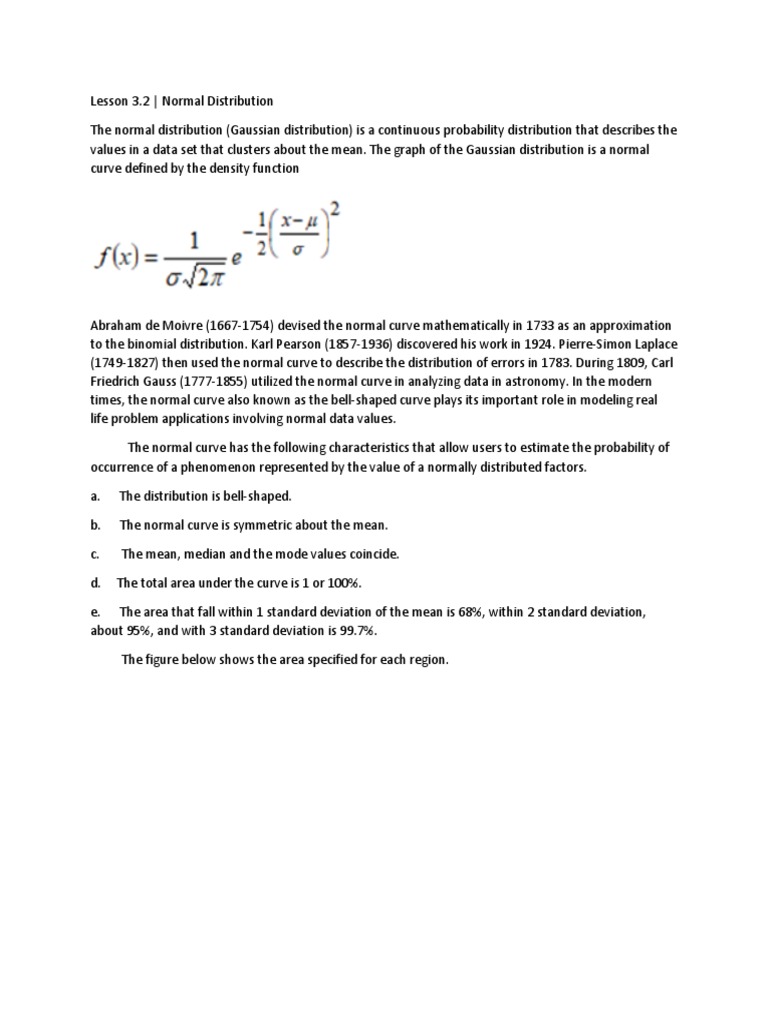 Normal Distribution | PDF | Normal Distribution | Standard Deviation