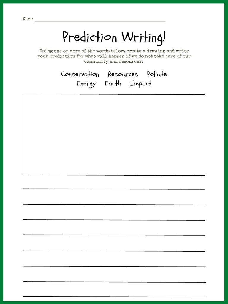 Prediction Writing Worksheet | PDF