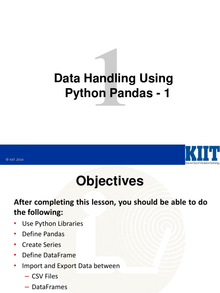 Python Pandas Programming Lesson 1 | PDF | Software Development ...