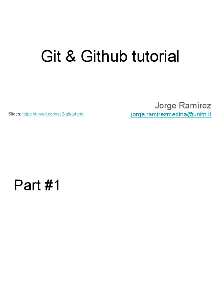 Git & Github Tutorial: Jorge Ramírez | PDF | Computer File | Computing