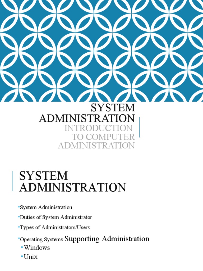 System Administration Introduction | PDF | Operating System | System ...