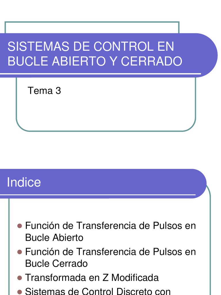 Sistemas de Control en Bucle Abierto y Cerrado | PDF | Matemáticas ...