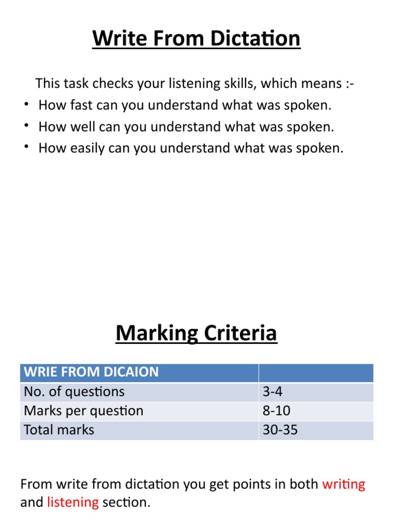 Write From Dictation Tips | PDF | Noun | Letter Case