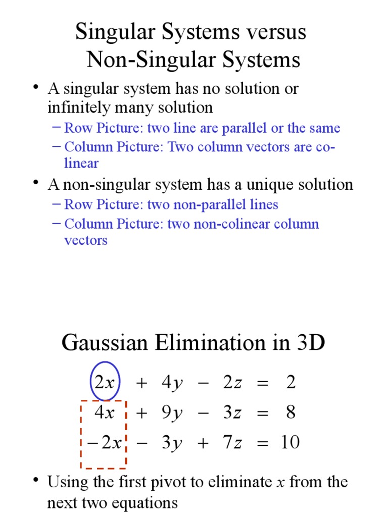 A Mathematical Explanation of Gaussian Elimination for Solving Systems of Linear Equations | PDF ...