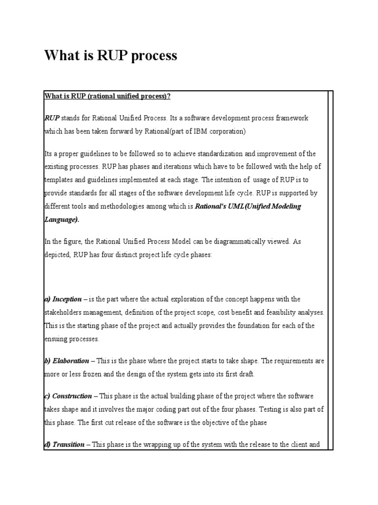 What Is RUP (Rational Unified Process) ? | PDF | Product Development ...