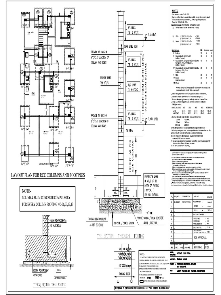 Layout Plan For RCC Columns and Footings | PDF | Economic Sectors ...