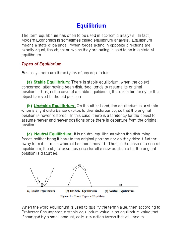 Types of Equilibrium | Download Free PDF | General Equilibrium Theory ...