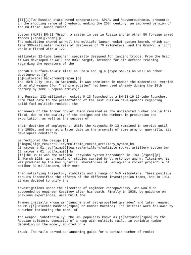 Soviet Rocket Artillery From Katyusha To Smerch | PDF | Military ...