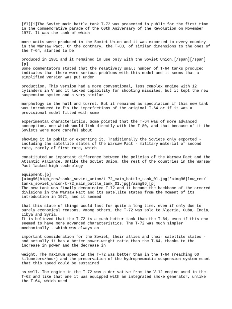 t-72 Main Battle Tank | PDF | Tanks | Anti Tank Warfare