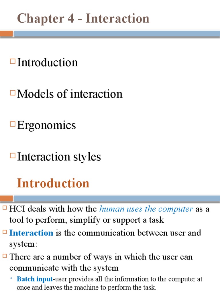 HCI - Chapter 4 - Interaction | PDF | Graphical User Interfaces | Menu ...