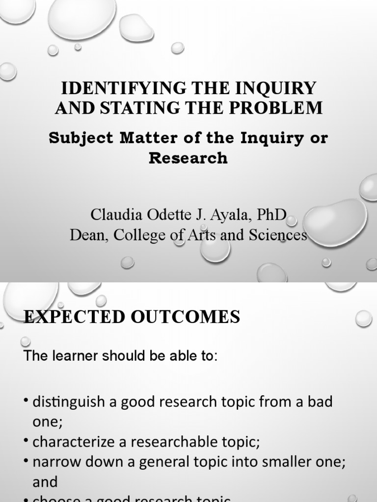 Defining Research Topics and Problems | PDF | Inquiry | Information